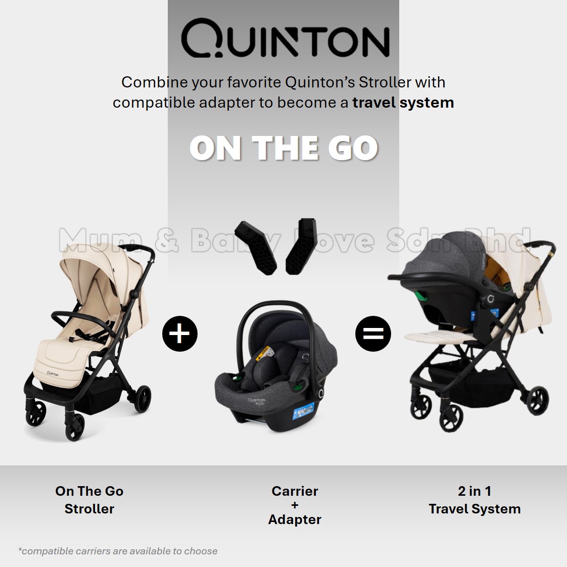Quinton Travel System (Roxy / Nior / On The Go Stroller + Picco Infant ...