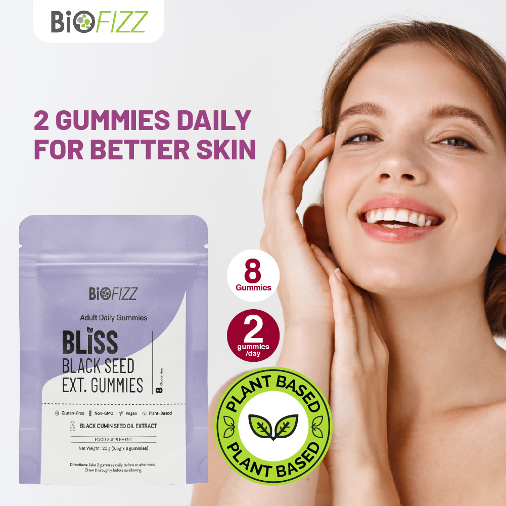 BIOFIZZ Halal Bliss Black Seed Gummy Boost Immunity Skin Lightening ...
