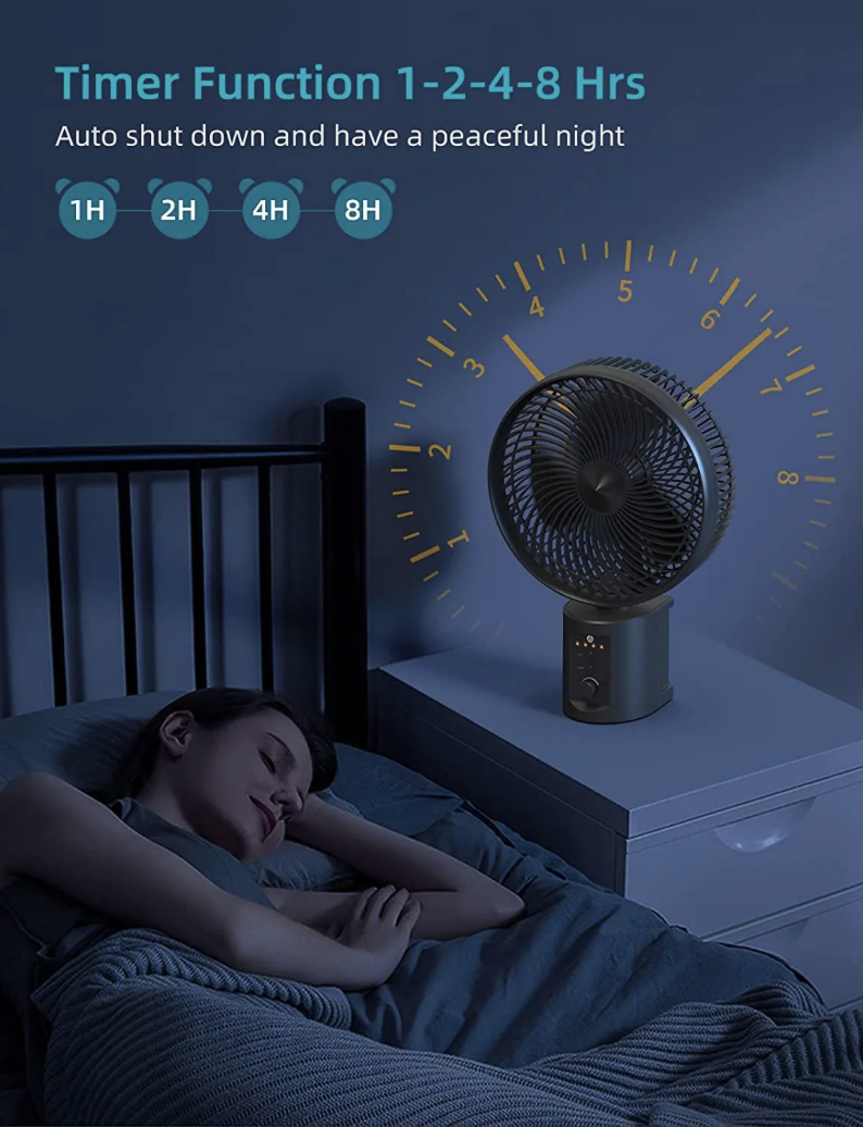 ATENGE 20000MAh 10 Inches 2 Battery Rechargeable Kipas Stand Remote ...