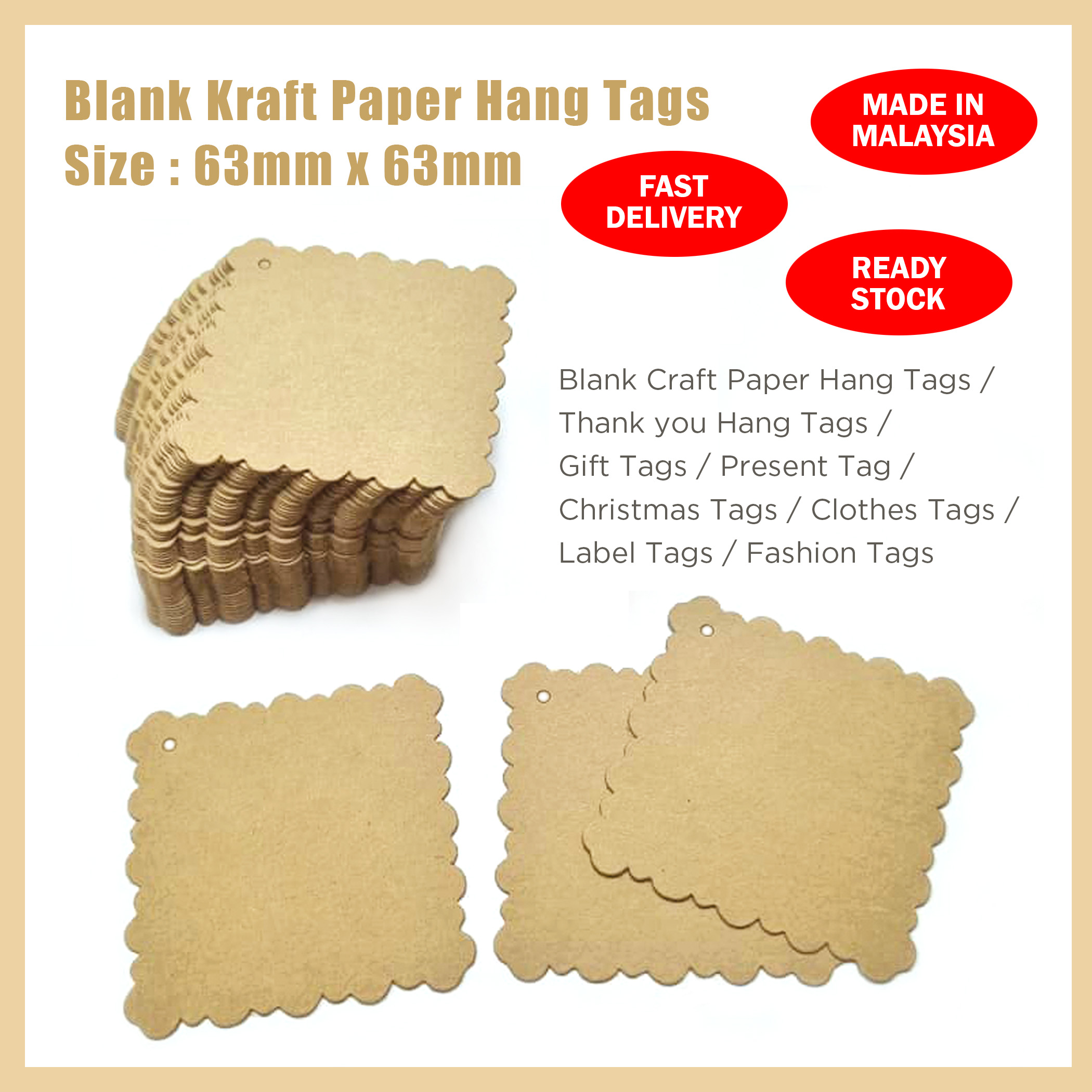 [Hang Tag] Blank Kraft Hang Tags Lable Thank You Tags Label Blank Tags ...