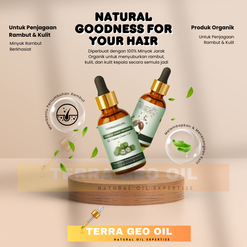 Organic Castor Oil | 100% Pure & Cold-Pressed | Hexane-Free | Minyak ...