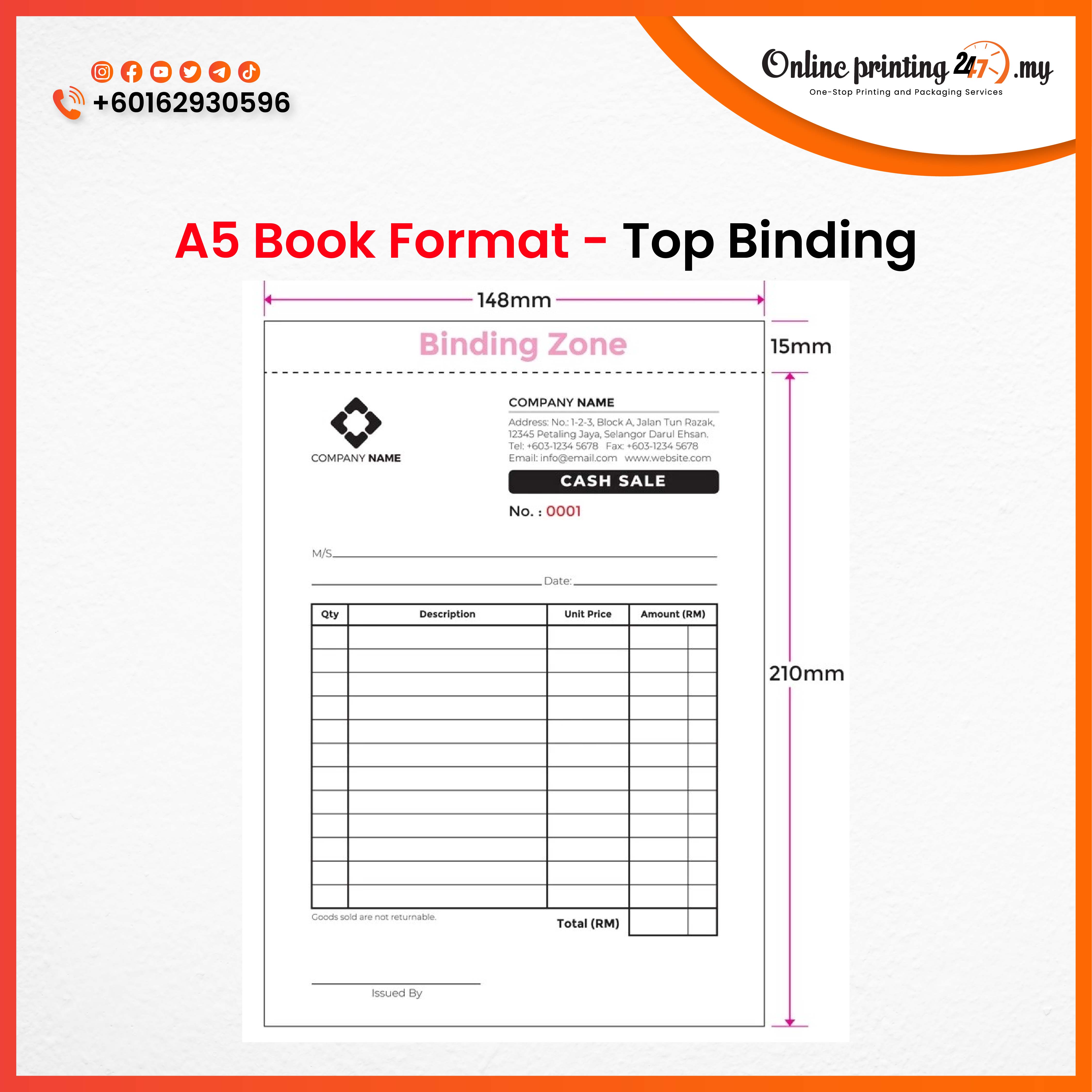 Custom Printed A5 NCR Bill Book – 2 Ply & 3 Ply Receipt, Invoice ...