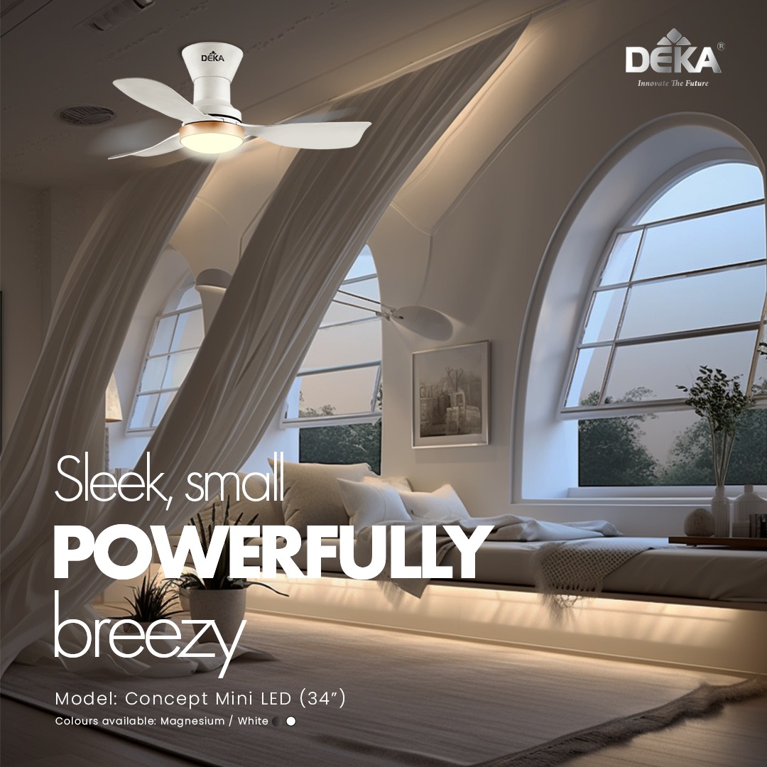 DEKA CONCEPT Mini Ceiling Fan LED 34" 42" DC Motor SIRIM Remote Control ...