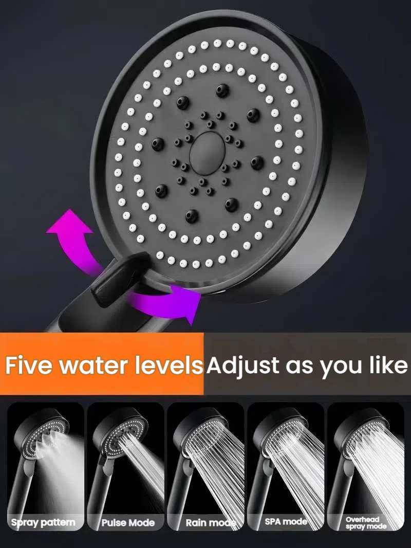 Shower head High pressure 5 Modes Supercharge Bidet Spray One-Click ...