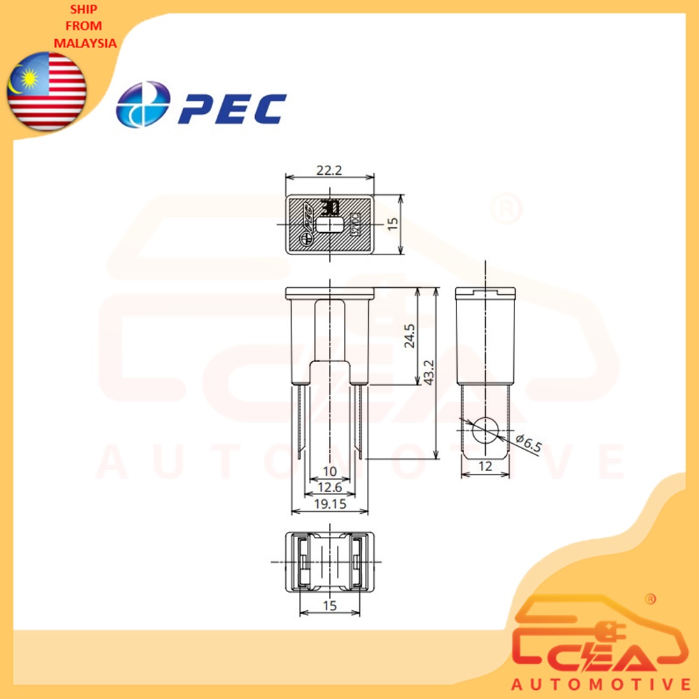 1PCS ORIGINAL PEC JAPAN MAIN FUSE 80A 100A 120A – 100A FOR PROTON SAGA ...