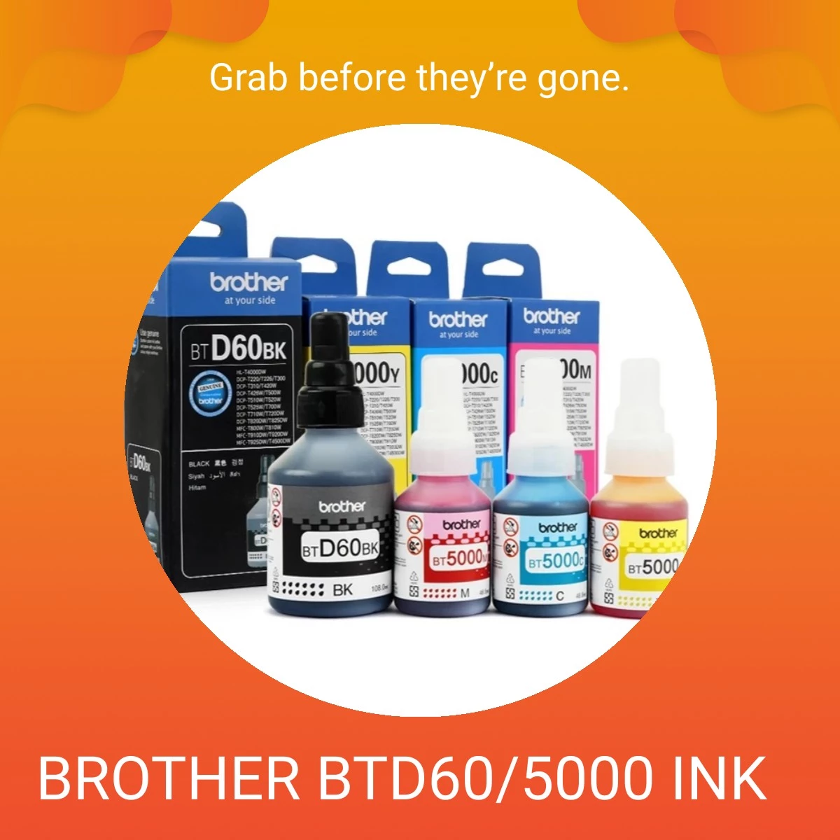 Brother Original INK BTD60BK BT5000CMY INK btd60 T220 T420W T310 T510W ...