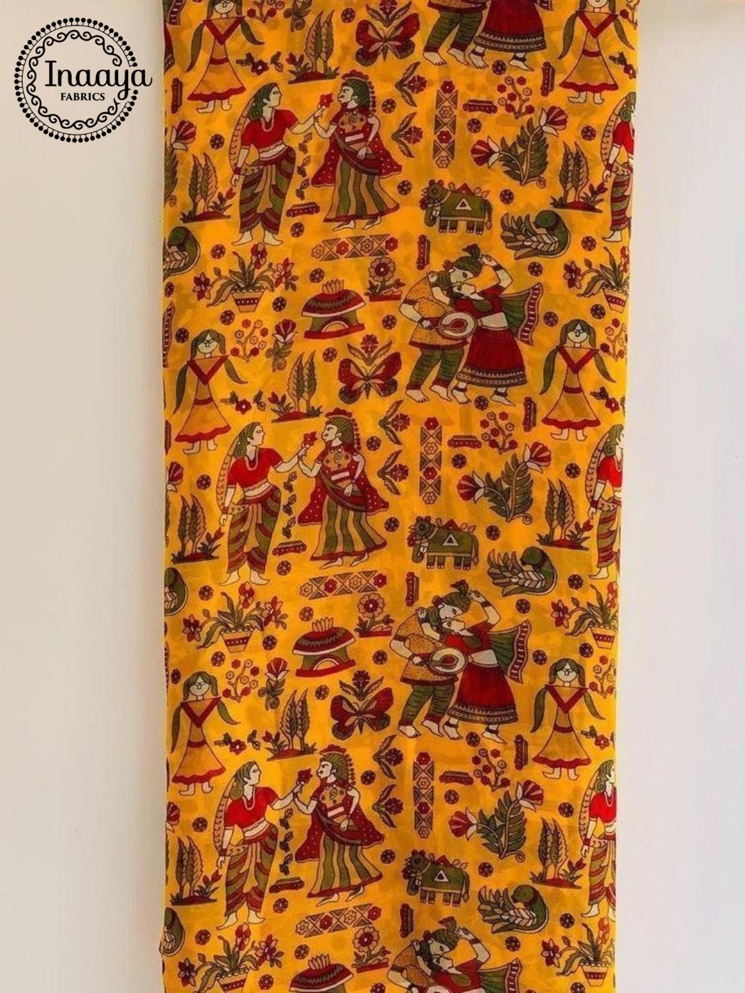 Faux Georgette Kalamkari Print Sari | Shopee Malaysia