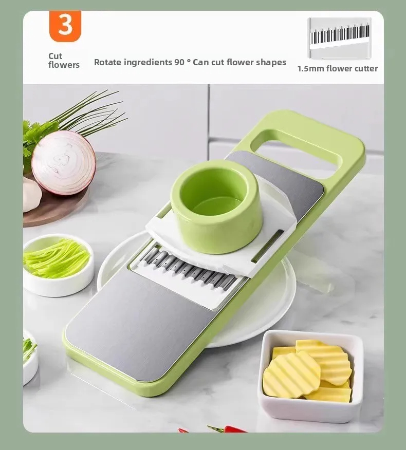 Alat Dapur 6 Dalam 1 Pencincang Makanan Pelbagai Fungsi Mandolin ...