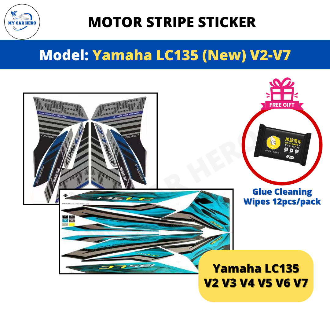 YAMAHA LC135 V2 V3 V4 V5 V6 V7 Body Cover Set Stripe Sticker Motor ...