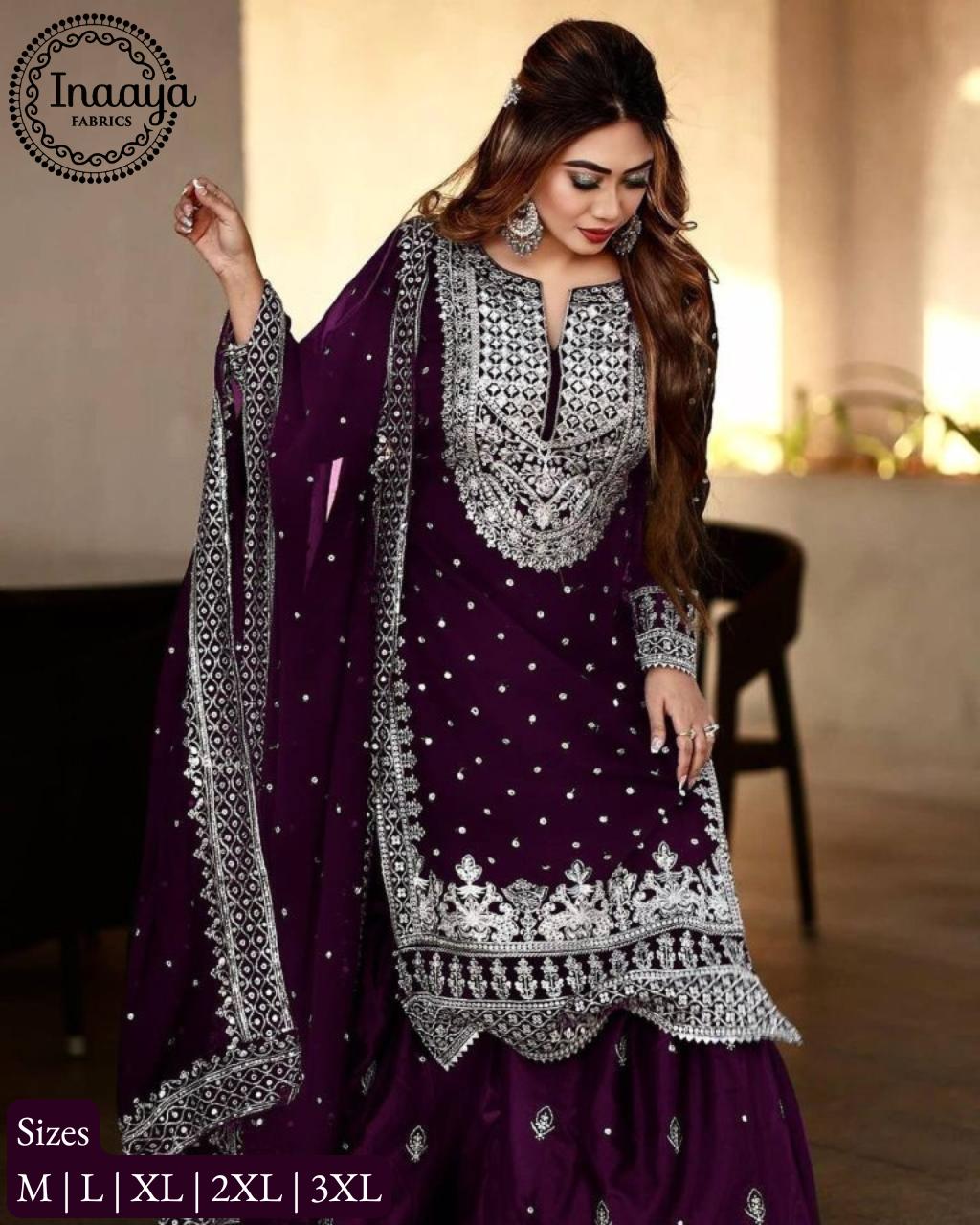 Heavy Embroidered Gharara Suit for Women | Shopee Malaysia