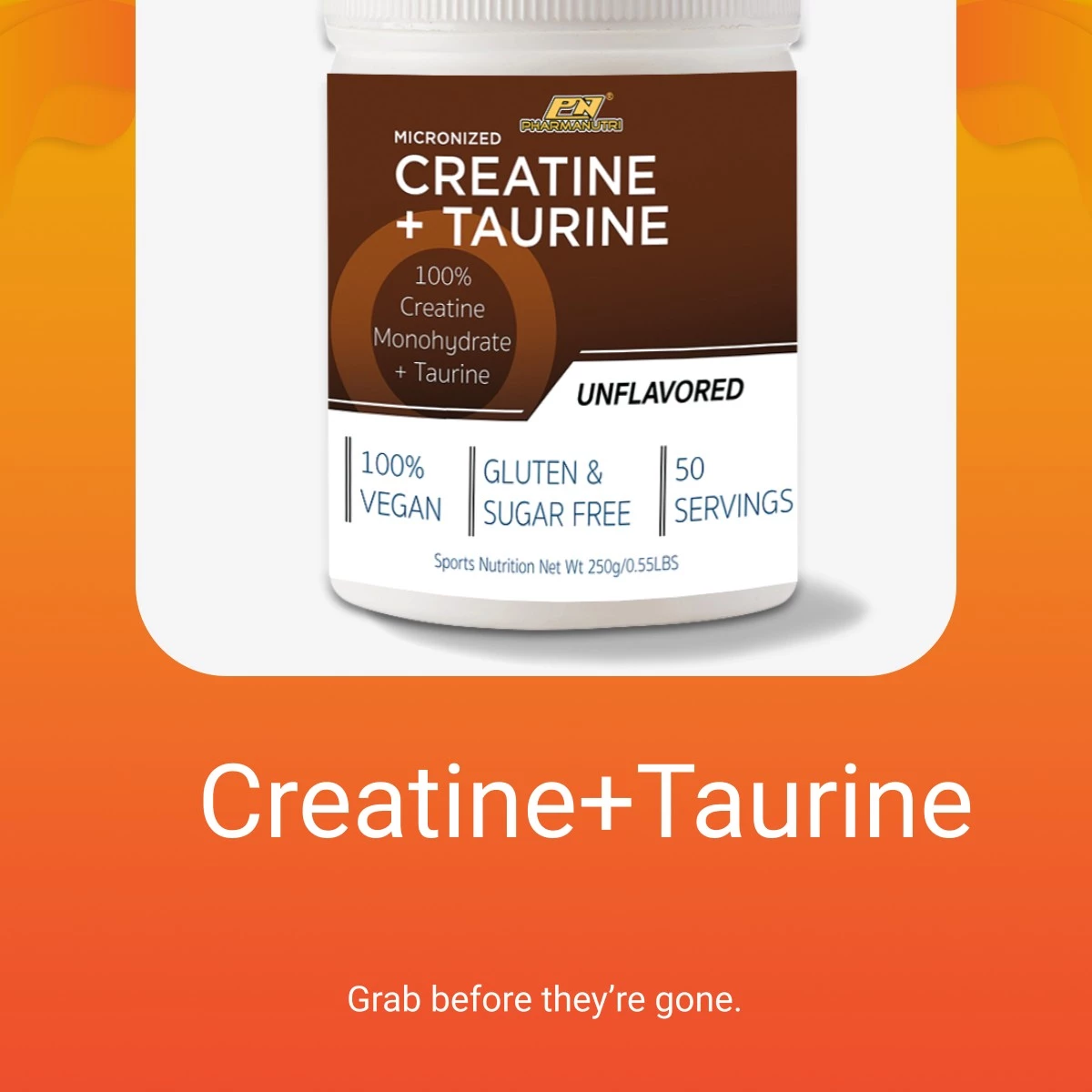 Halal Pharmanutri Creatine Monohydrate CMO500 + Taurine (250g) 50 ...