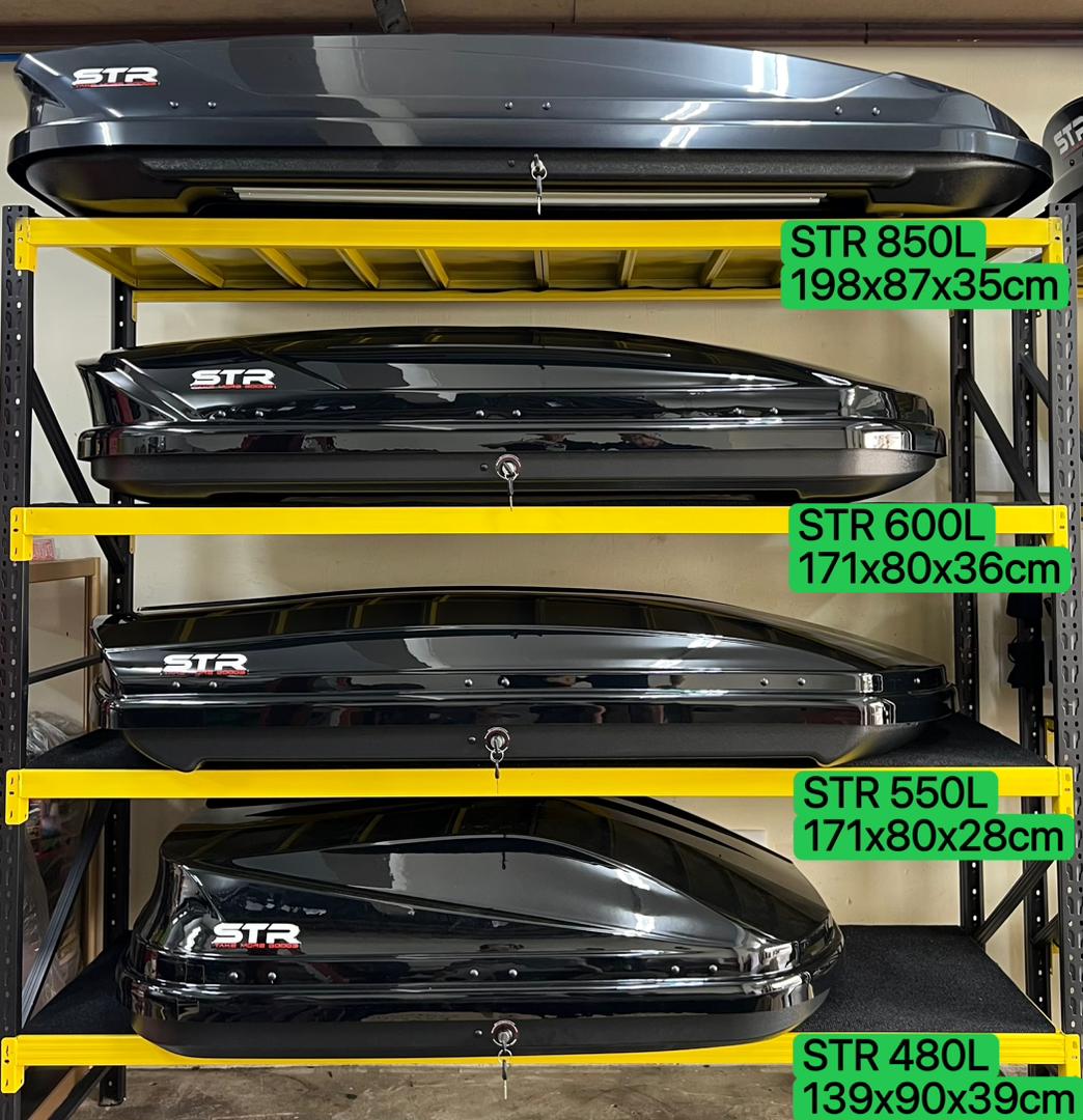 STR Car Roof Box MODEL 700L --- WHITE , GLOSSY BLACK , LIQUID MERCURY ...