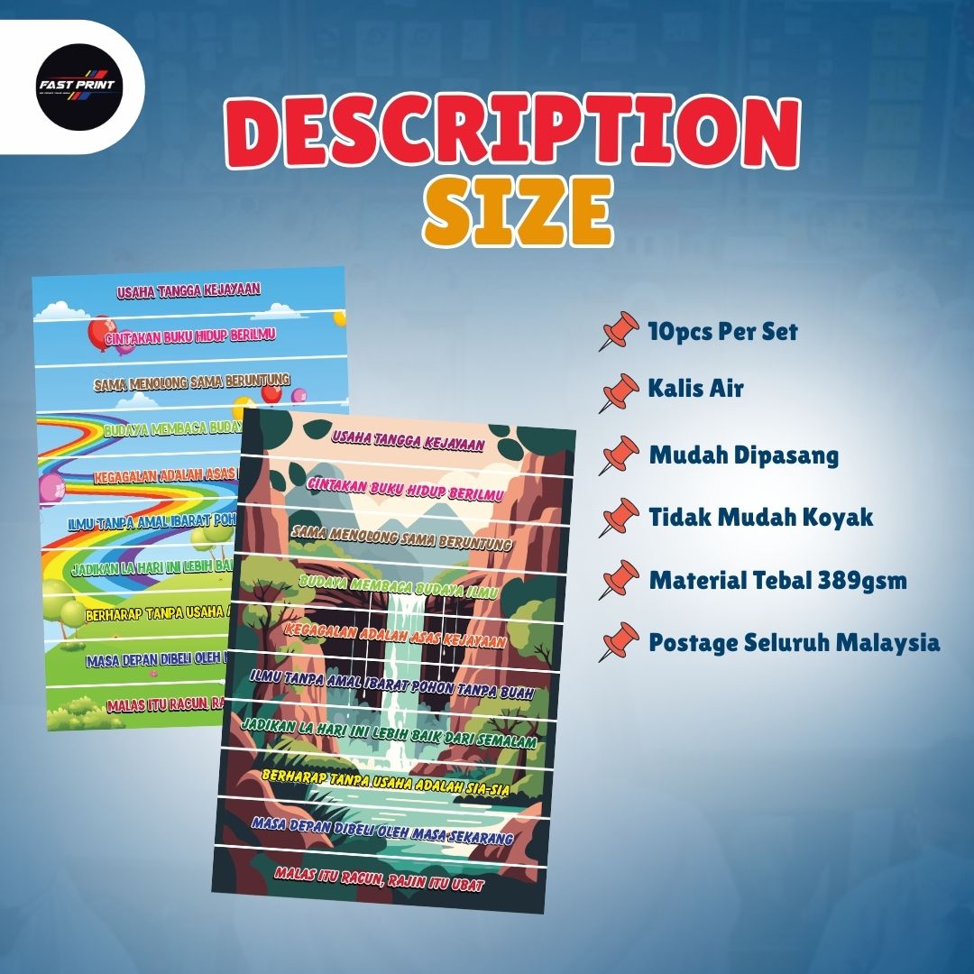 Sticker/ Banner Hiasan Tangga Sekolah Set Keceriaan Kelas 2025 School ...