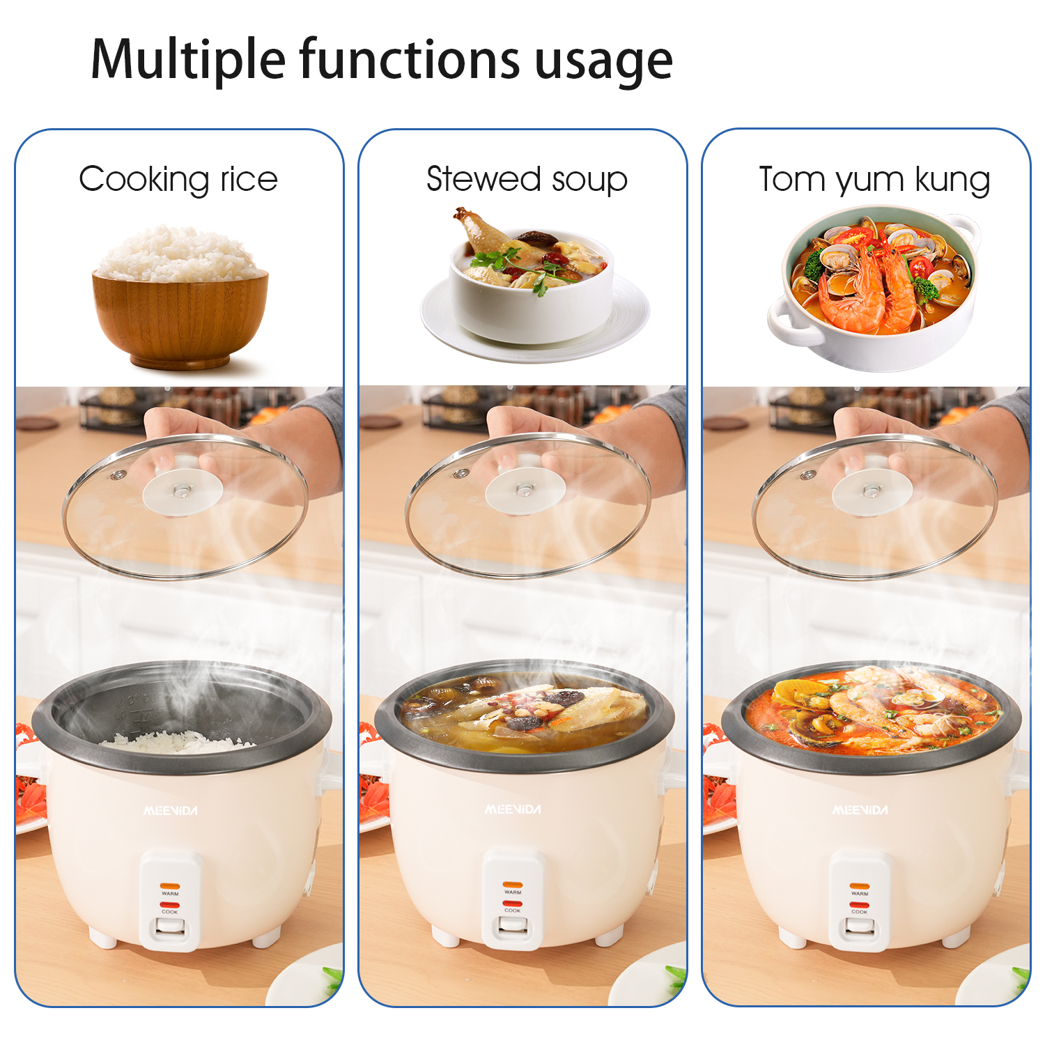 MEEVIDA Electric Rice Cooker Non Stick 电饭锅 (1L/400W) | Shopee Malaysia