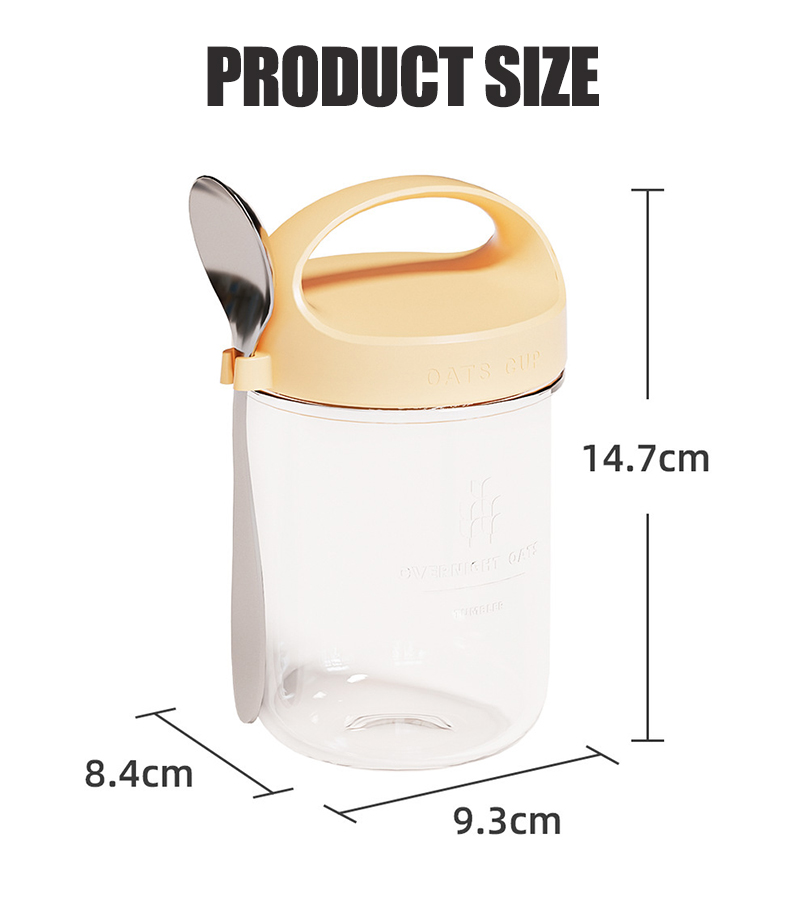 400ml Breakfast Oatmeal Cup 2in1 Glass Yogurt Cereal Bottle Portable ...