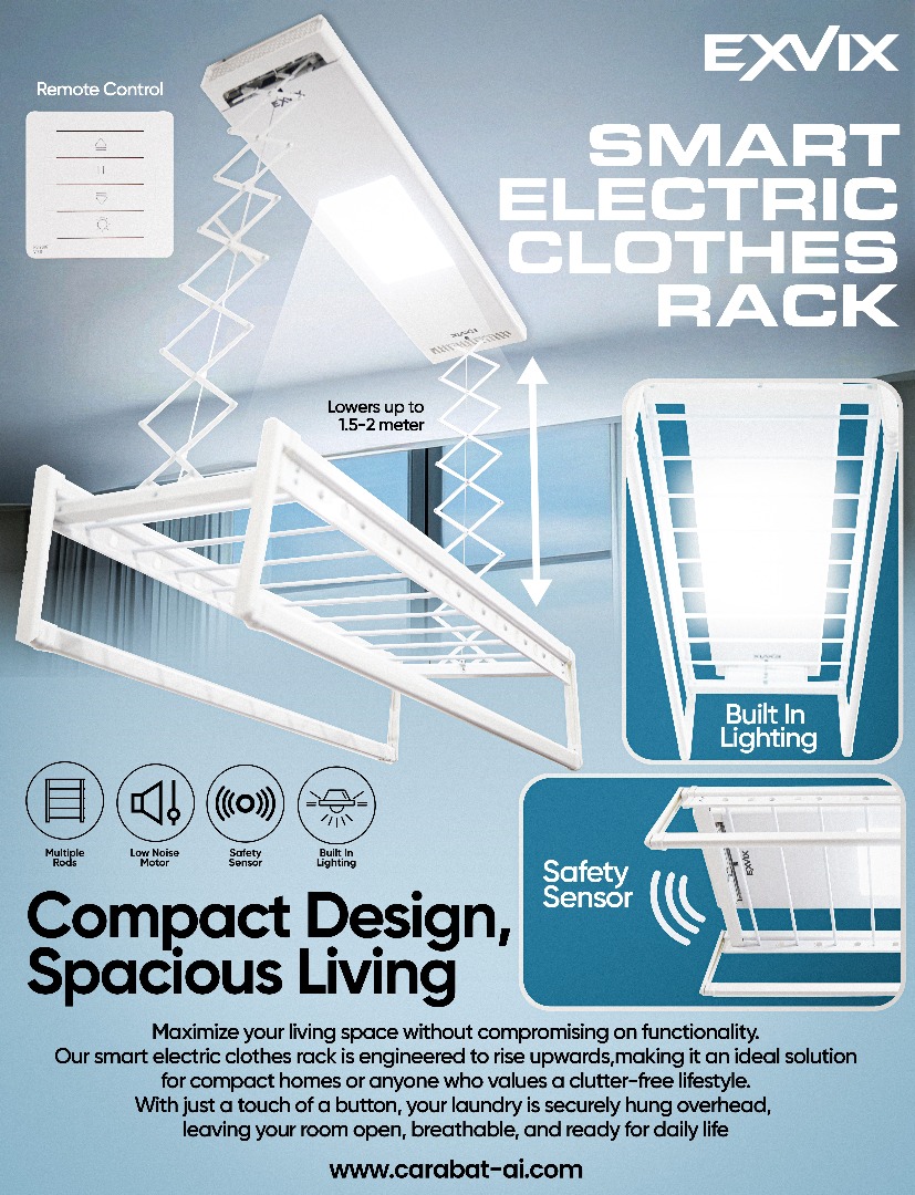 ExVix Electric Clothes Hanger + voice control | Electric clothes drying ...