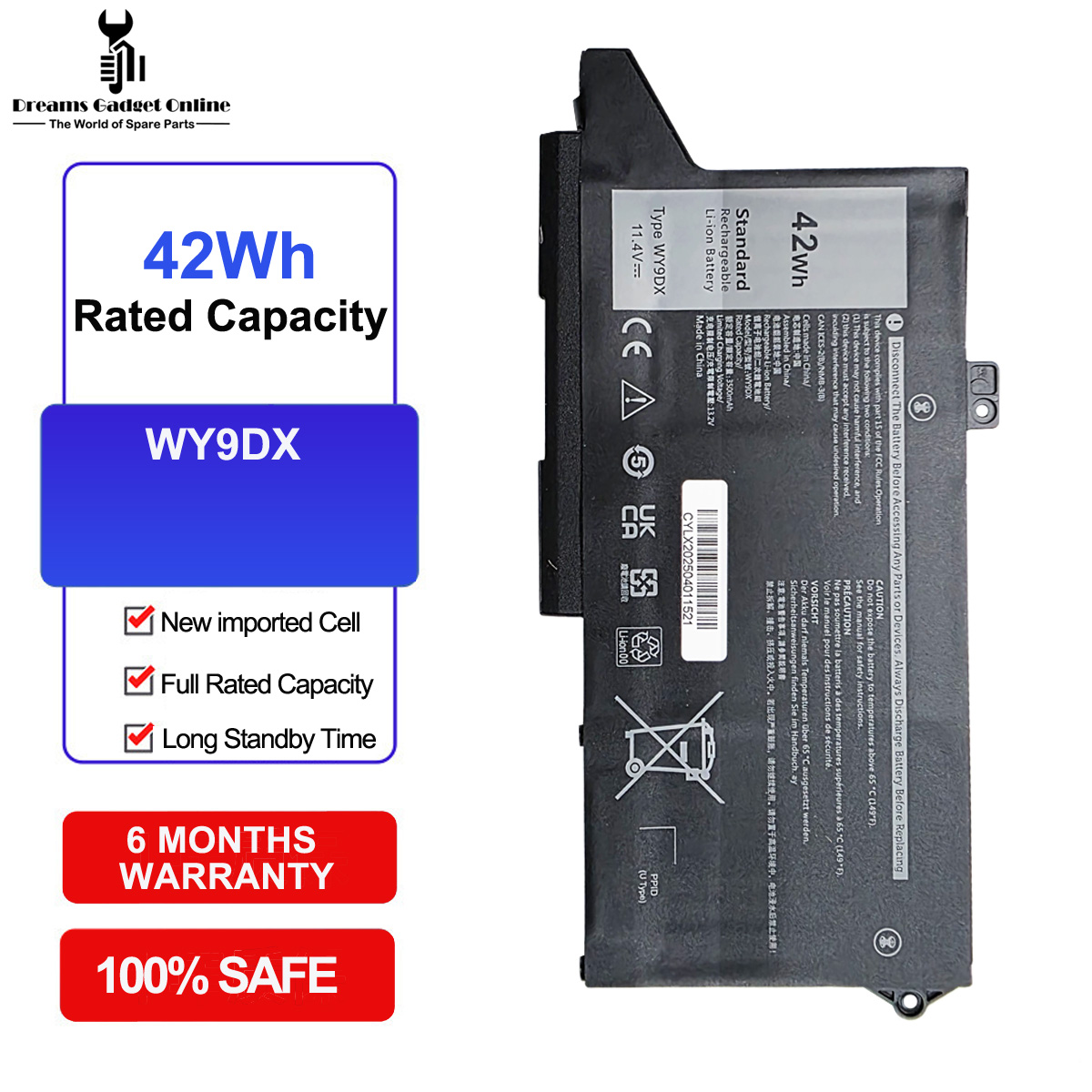 DELL Laptop Battery WY9DX 42Wh for Dell Latitude 5520 5420 Dell ...