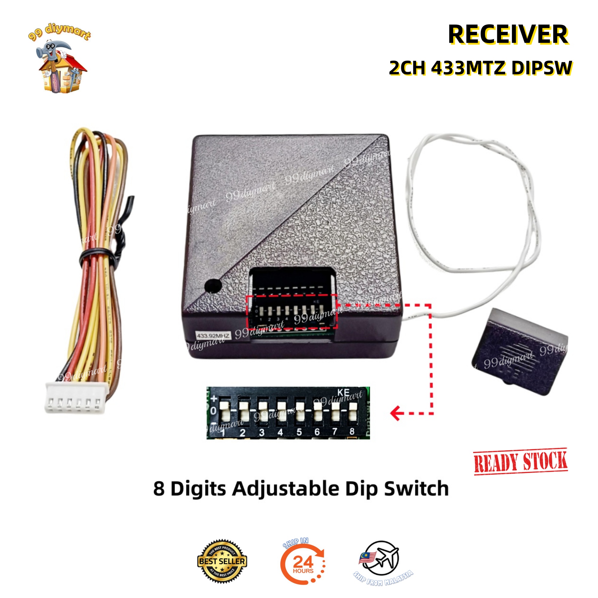 Autogate 2CH 433mtz Kawalan Jauh 8pin ( Receiver / Remote ) | Autogate ...