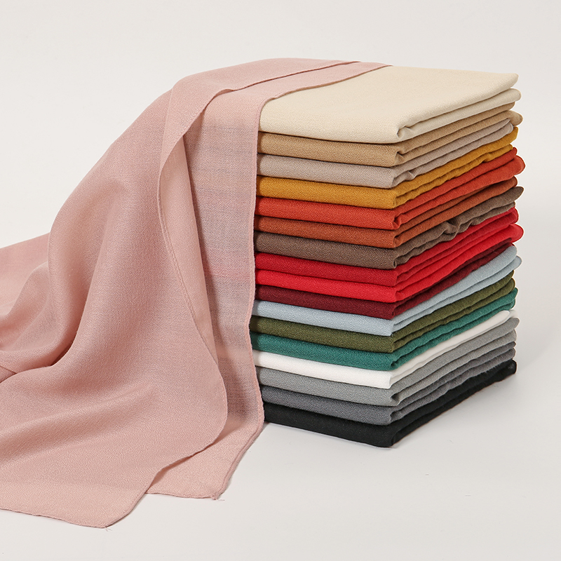 Plain Cotton Linen Hijab Large Long Pashmina Shawl Head Scarf Muslim ...