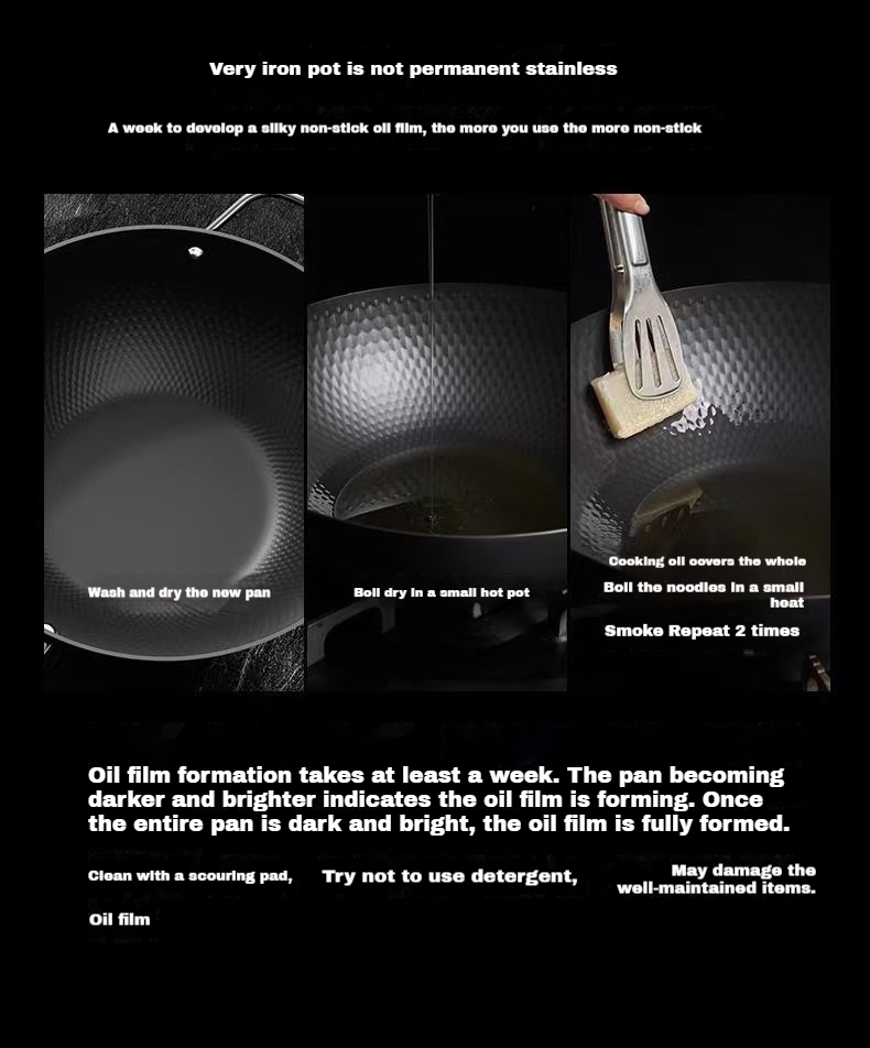 30/32/34cm Non-stick Wok pan Kuali Honey Comb Double Full Screen Pan No ...