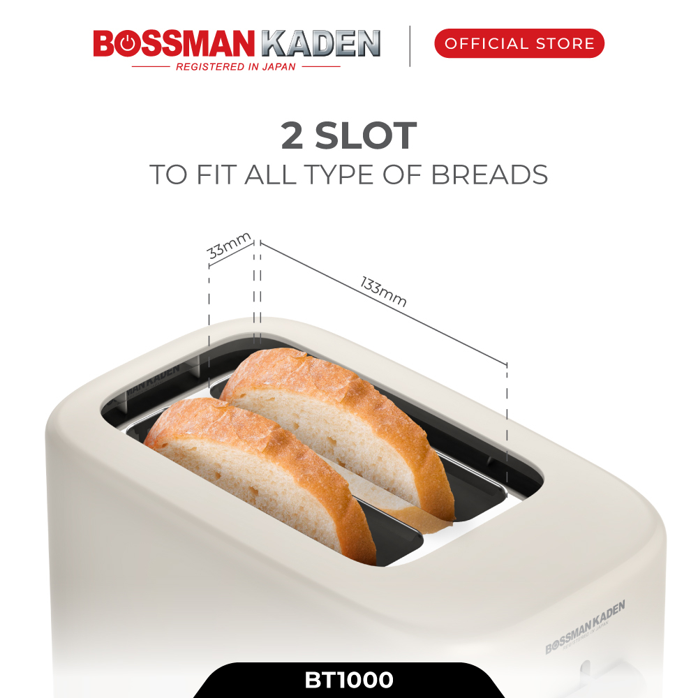 Bossman Kaden BT1000 – 2 Slice Bread Toaster, Adjustable Browning ...
