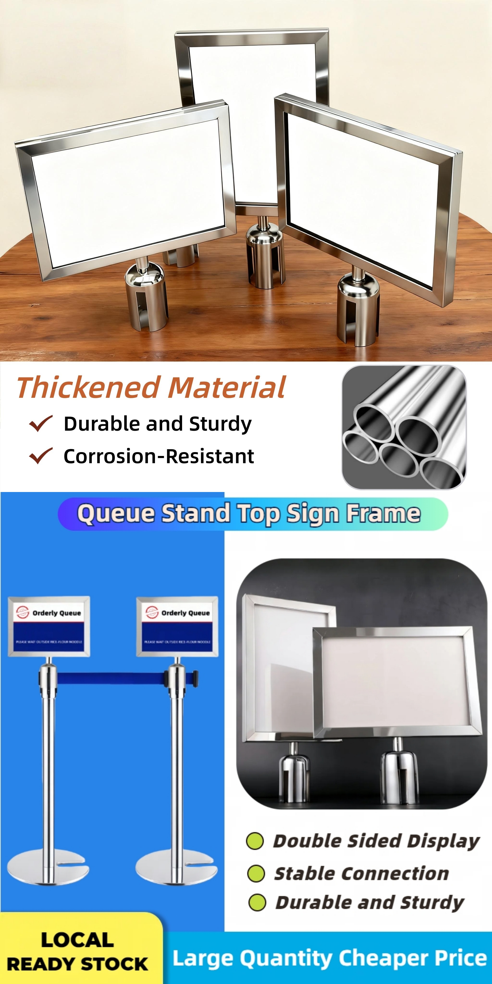 Queue Stand Signboard Display Frame A4 A3 Queue Up Pole Display Board ...