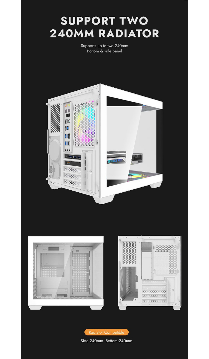 DARKFLASH C275P DUAL CHAMBER M-ATX PC CASE | 3x ARGB FANS & ARGB HUB ...