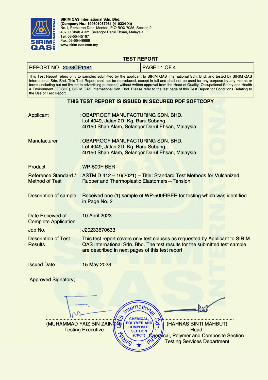 OBAPROOF WP 500 FIBER WATER LIQUID ELASTIC WATERPROOFING COATING ...