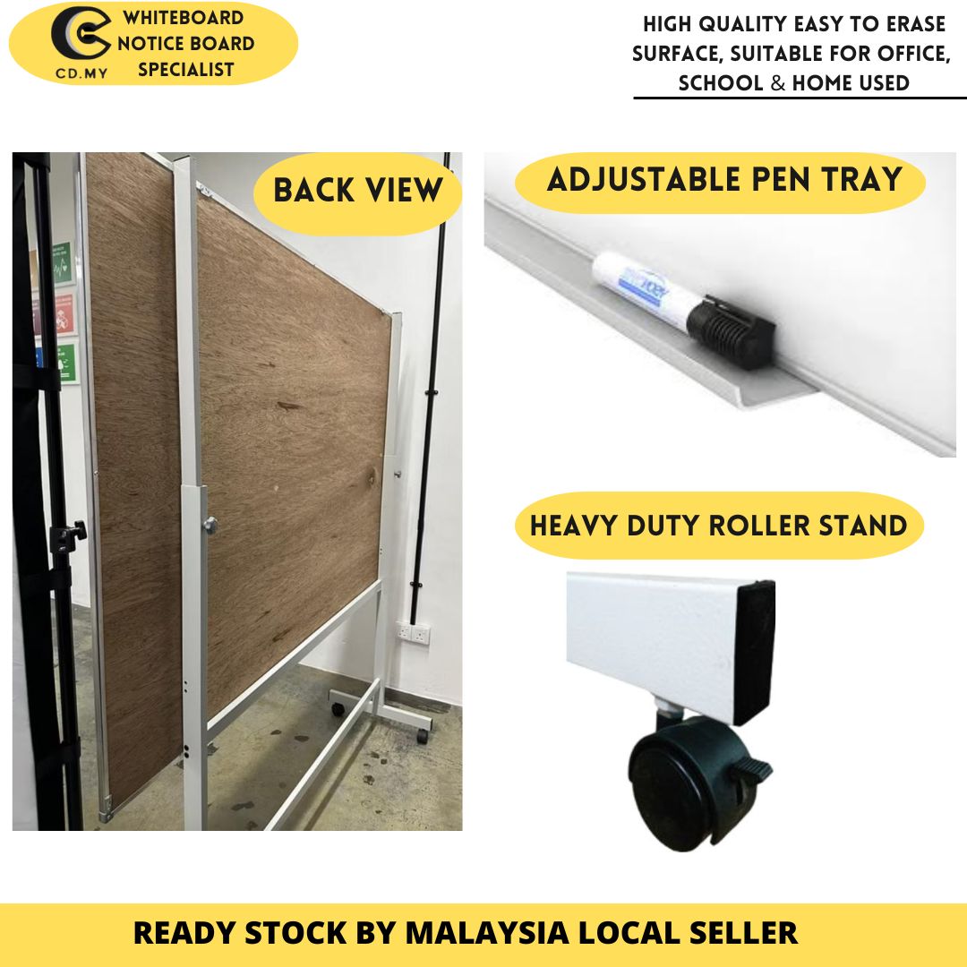 CD.MY papan putih magnetic kaki beroda /whiteboard magnetic with stand ...