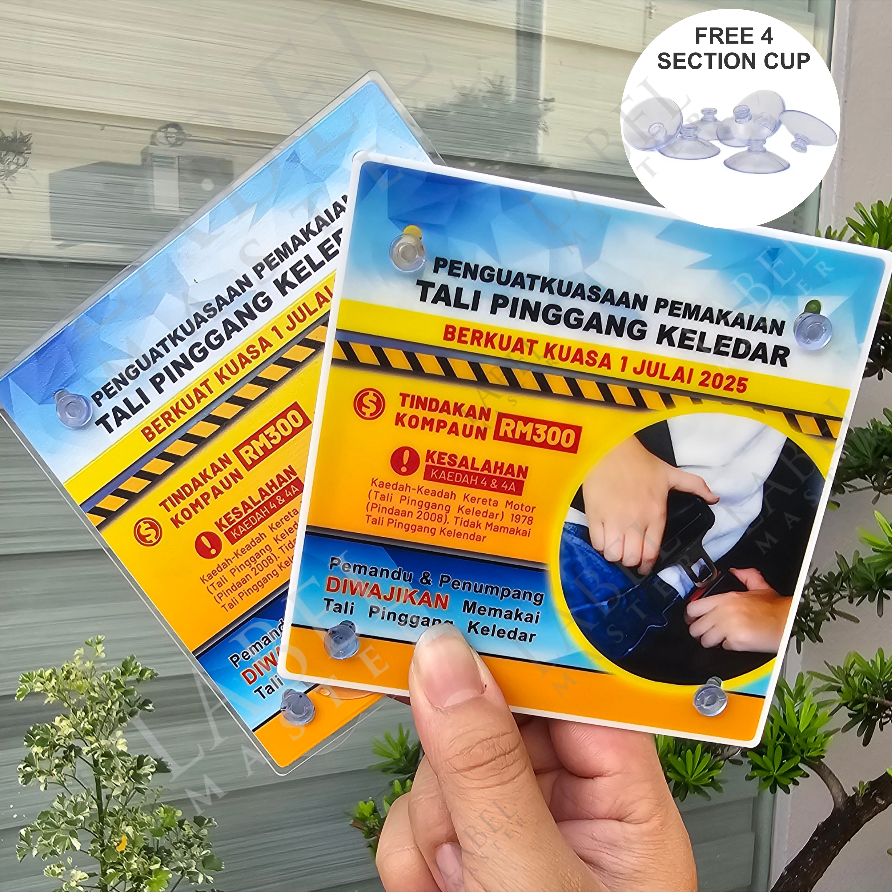 Seatbelt RM300 Warning Sign | Tanda Amaran Tali PinggangRM300 | Perspex ...
