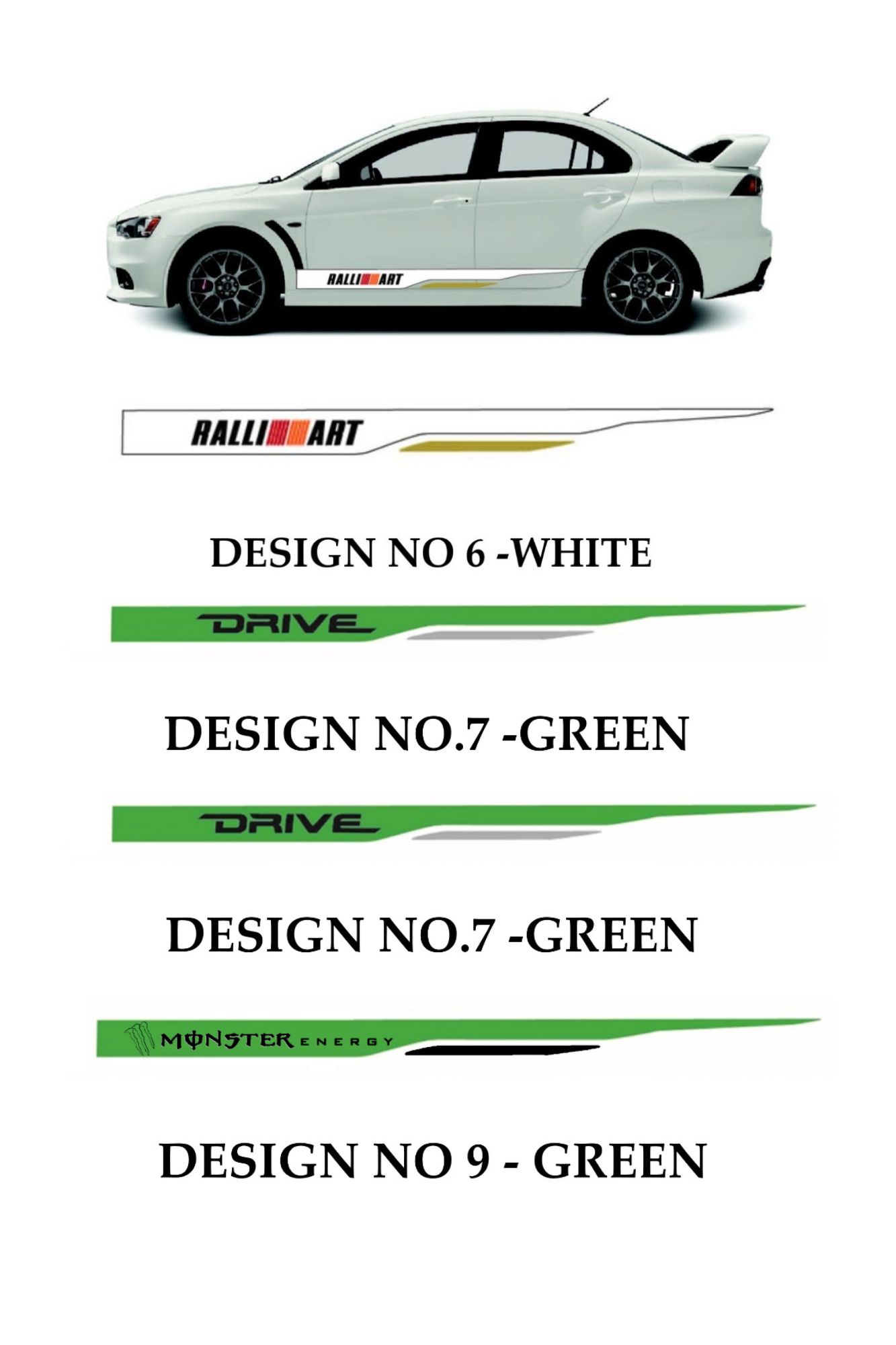 2PCS/set Monster Energy Side Body Sticker Lining / Sticker Tepi Badan ...