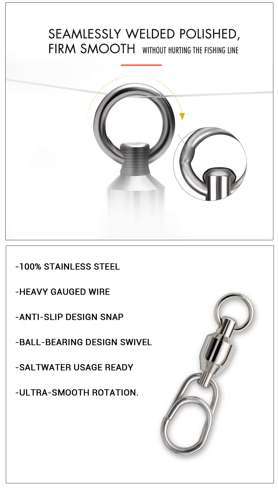 JK JANKER SNAP RING / SPLIT RING BB SWIVEL High Strength Stainless ...