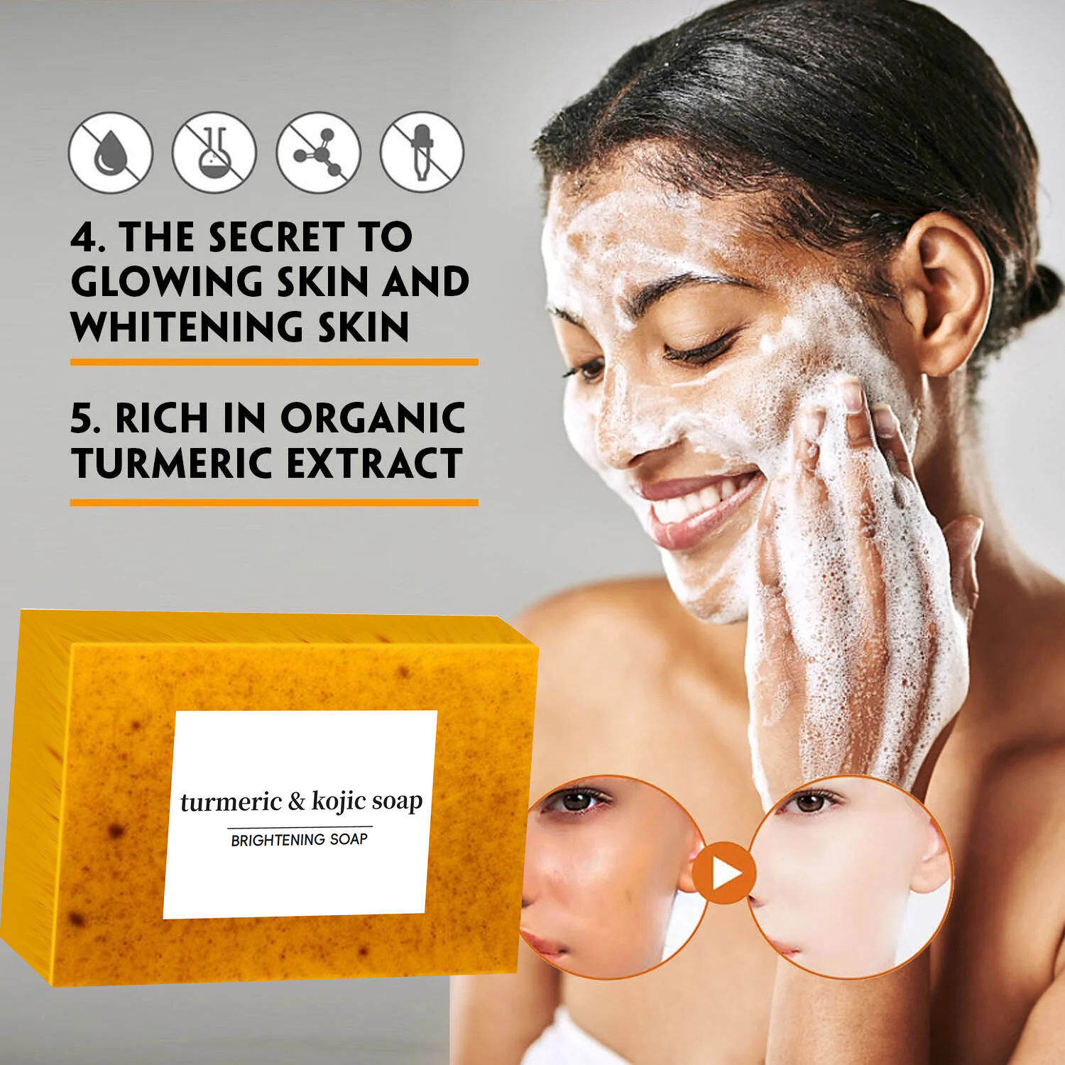 Turmeric & Kojic Acid Handmade Cold Soap Fade Dark Spots & Even Skin ...
