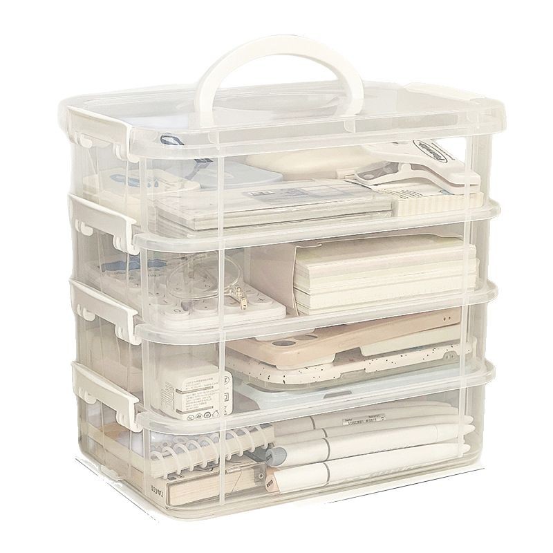 Hardware Storage Box Organizer Desk Office Multi Layer Transparent ...