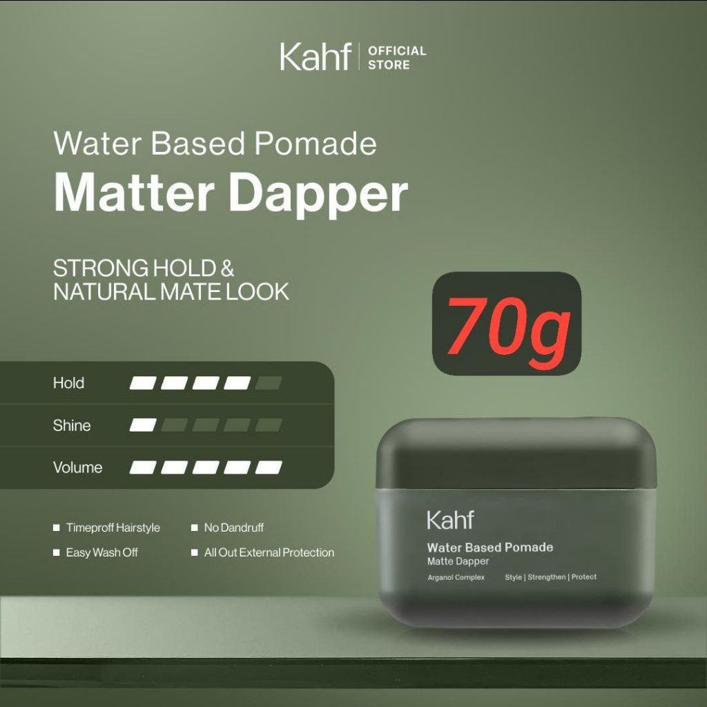 minyak rambut Kahf water based pomade 70g | Shopee Malaysia