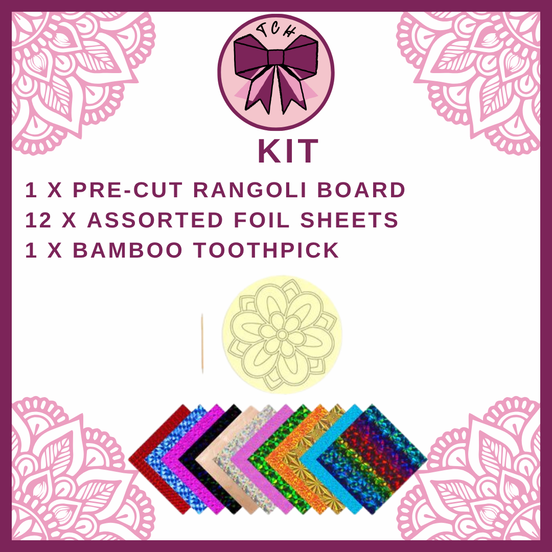 Deepavali Rangoli Foil Art Craft Kit for Kids | DIY Sparkling Rangoli ...