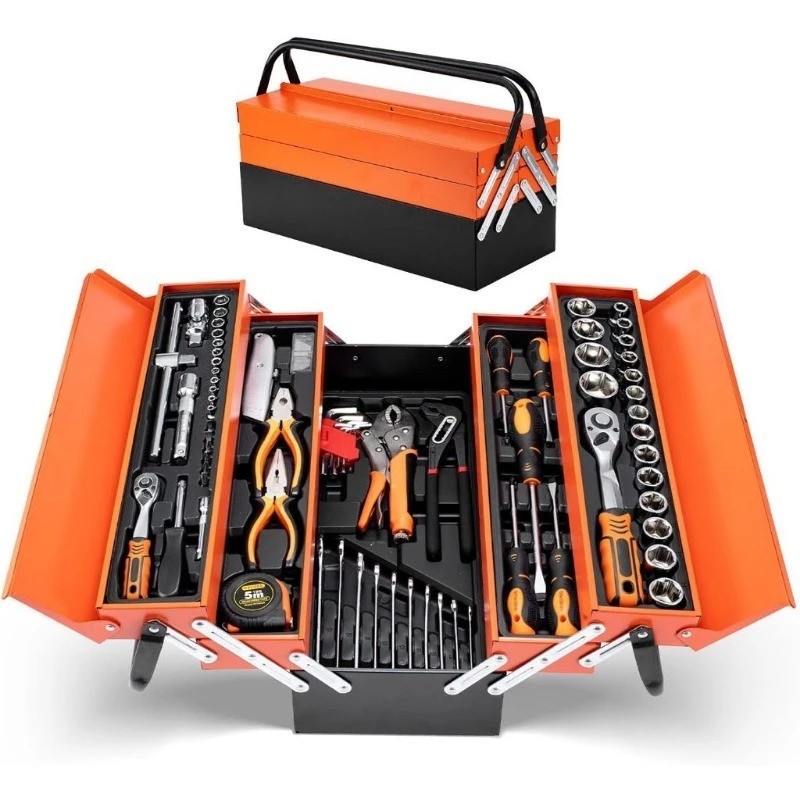 REAIM Tool Box Set 85pcs Heavy Duty Storage Cantilever Metal ToolBox ...