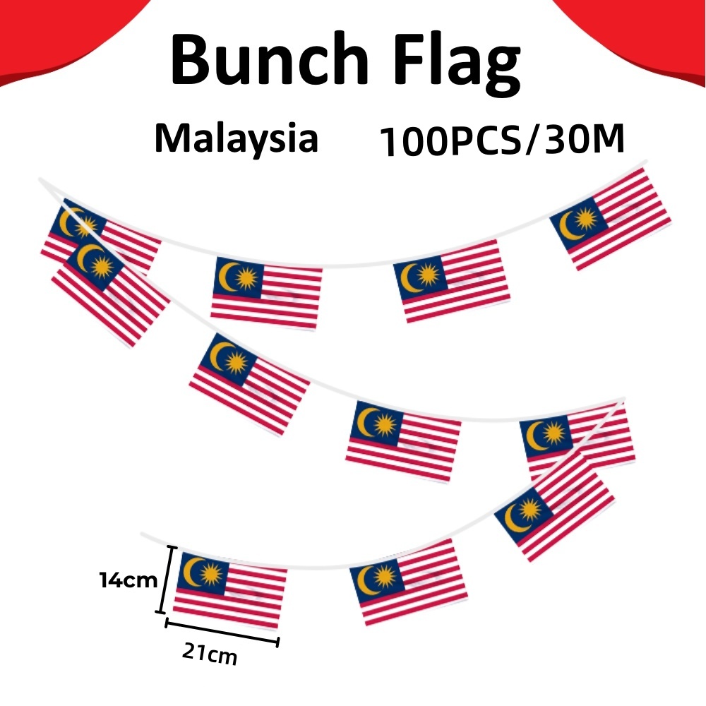 Bendera Malaysia String Flag 15 meter - Jalur Gemilang Bunting for ...