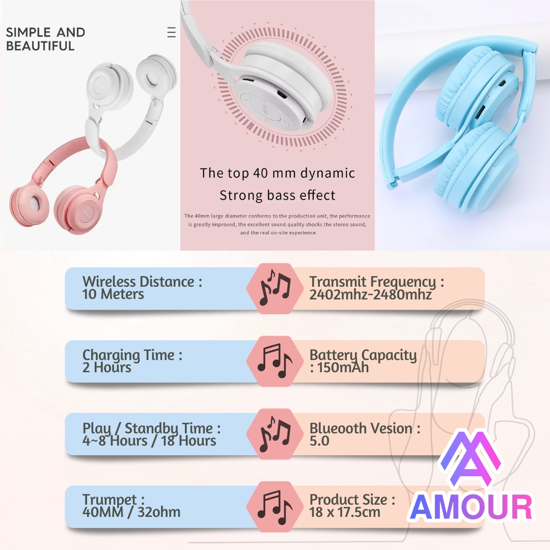 Fon Telinga Tanpa Wayar NEW Headphone Extra Bass Bluetooth Wireless ...