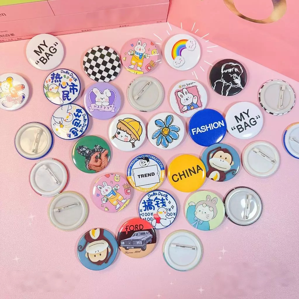 TT.idea 100pcs DIY safety pin button badge blank material button badge ...