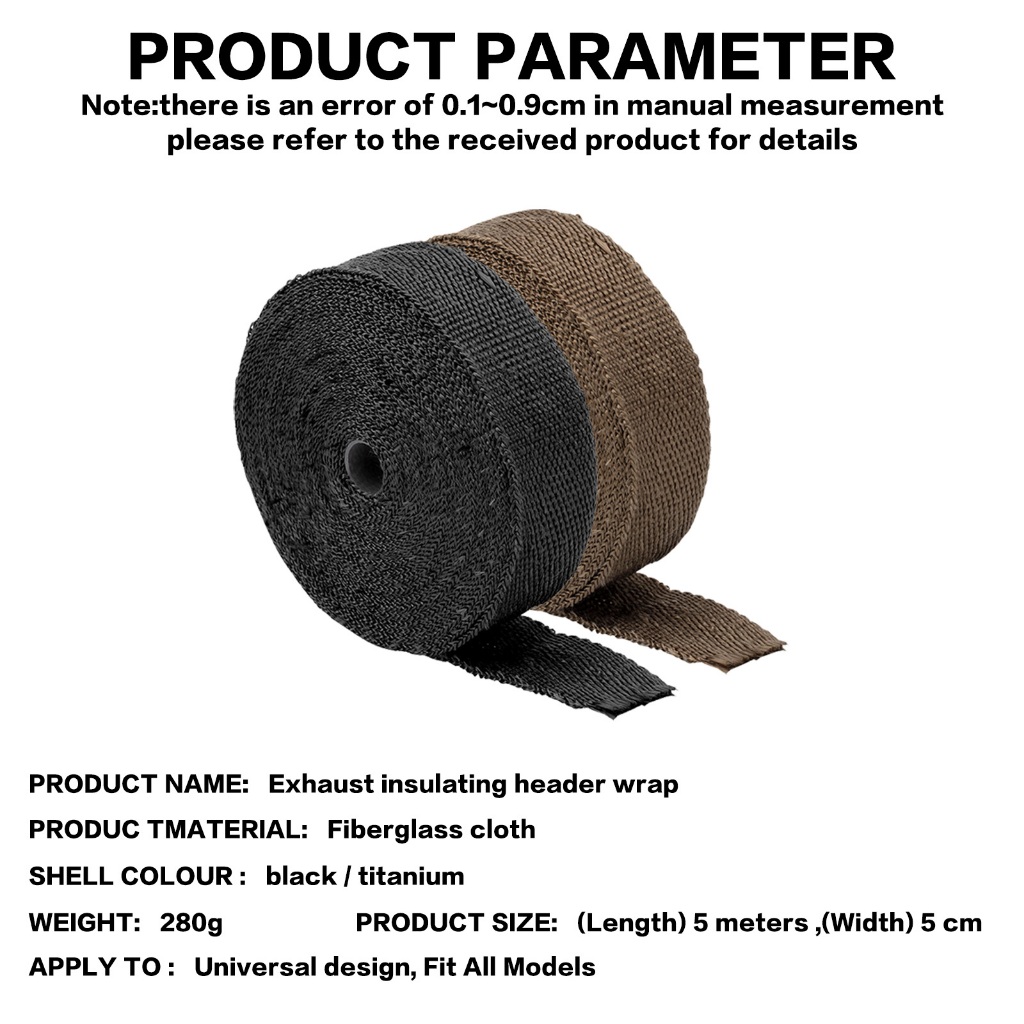 5M/10M Exhaust Pipe Heat Wrap Resistant Downpipe Thermal Wrap Tape ...