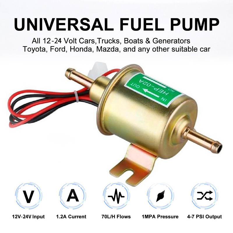 Universal Electric Fuel Pump HEP-02A 12V 24V Motorcycle Diesel Gasoline ...