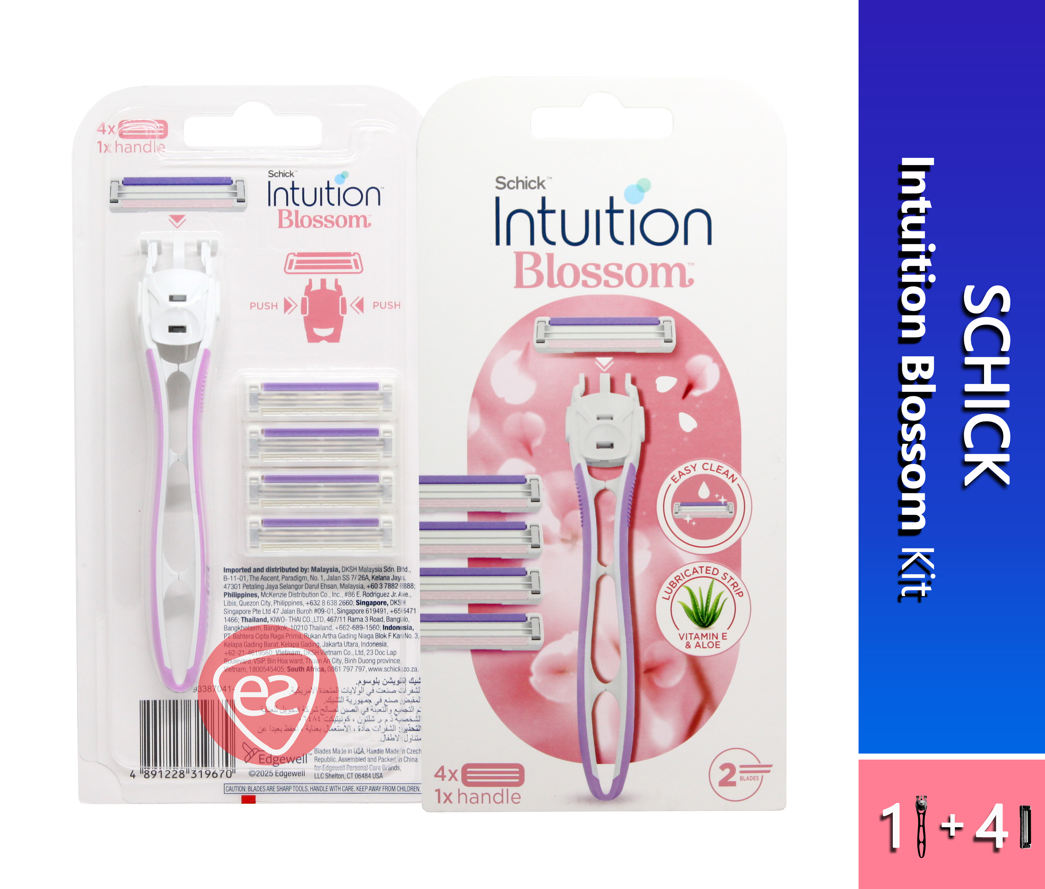 Schick Intuition Blossom Kit (1 Handle + 4 Cartridges) | Shopee Malaysia