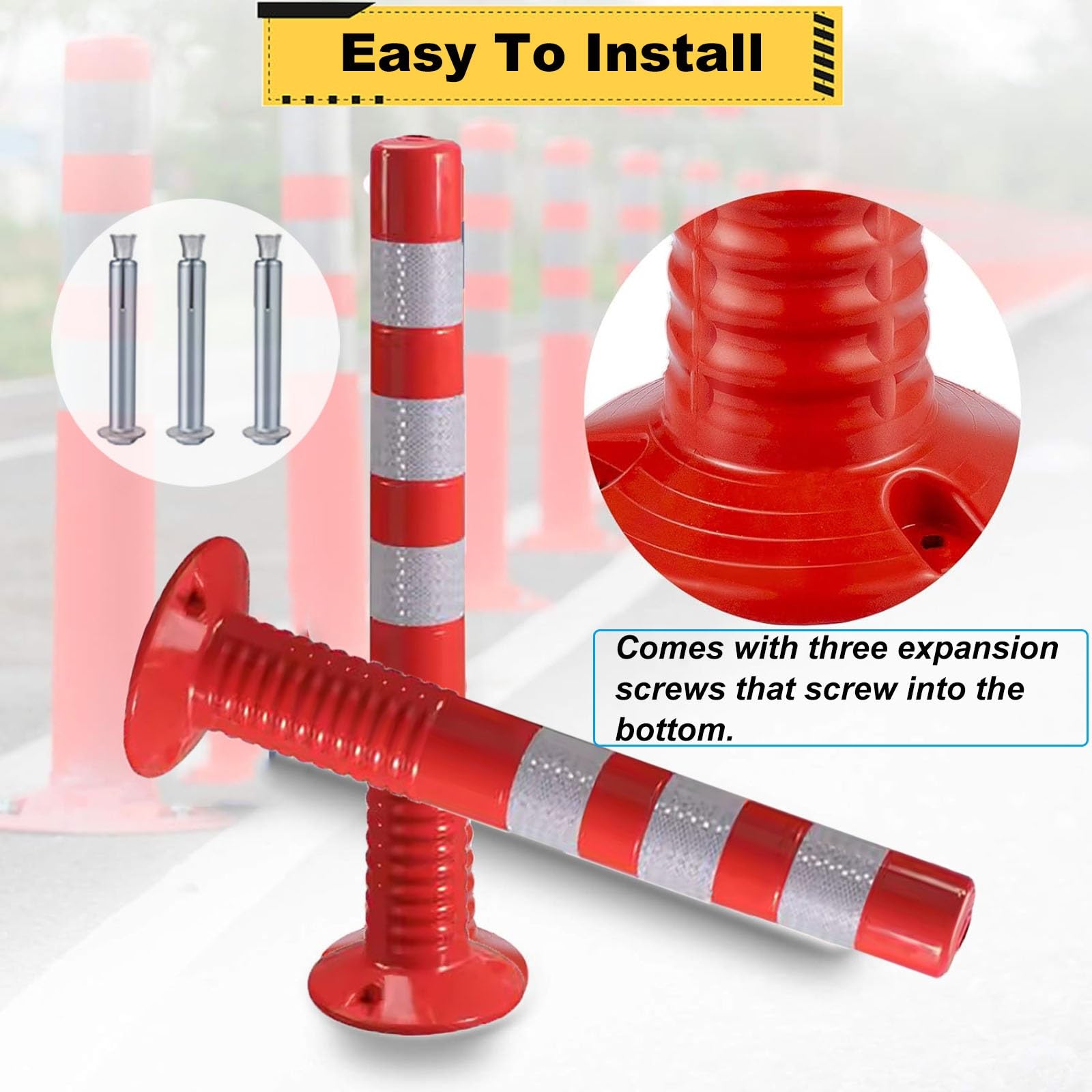 Safety Cone Flexible Pole Warning Road Facilities Crossing Sign Safety ...