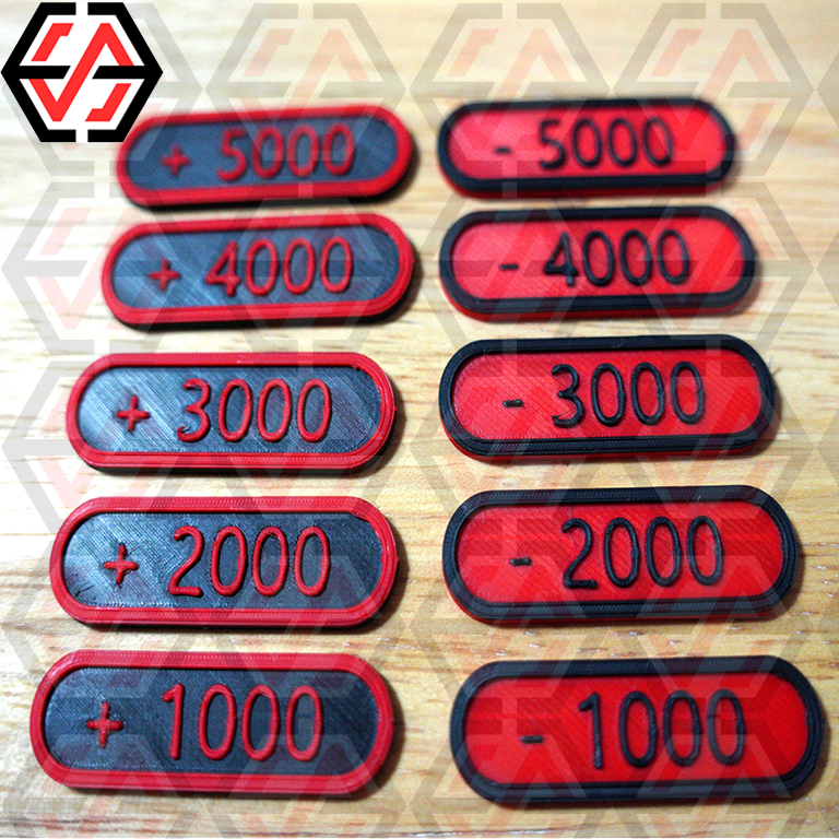 +1K +2K +3K +4K +5K Power Tokens / Counters Health Damage for Pokemon ...