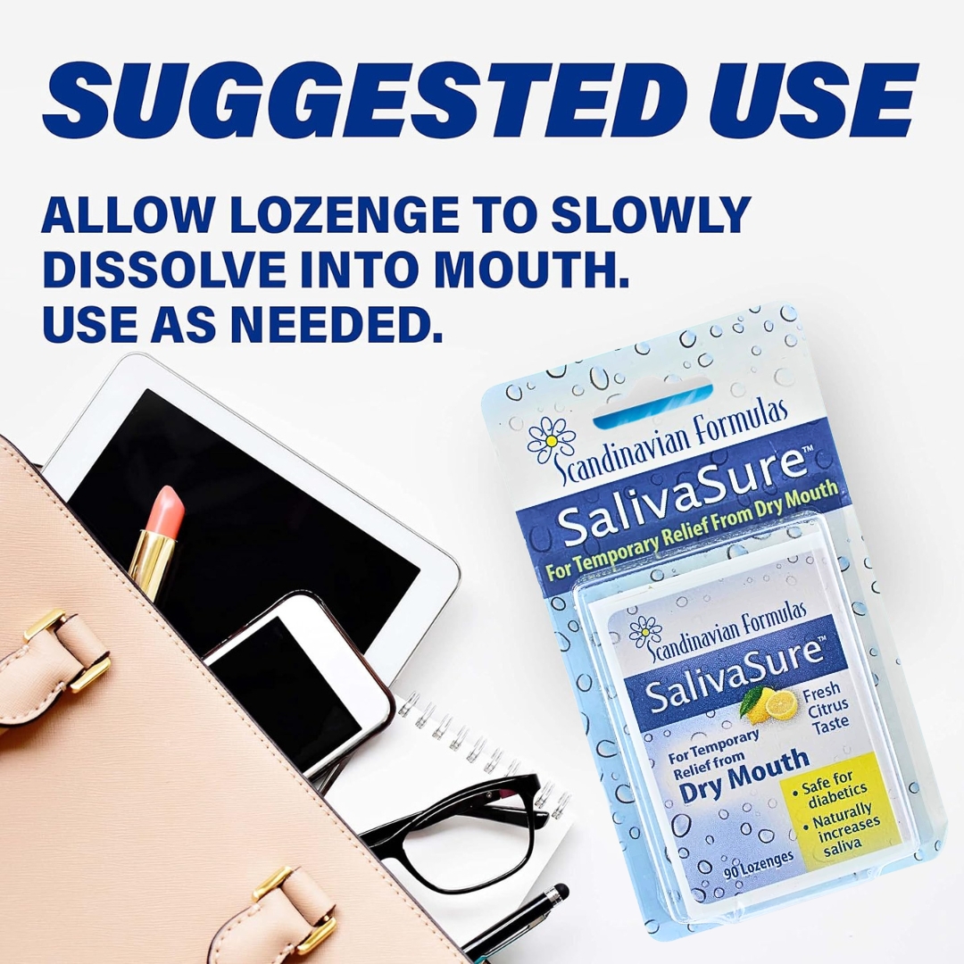 🇺🇸 USA SalivaSure, Dry Mouth Moisturizing Lozenges Perangsang Air Liur ...