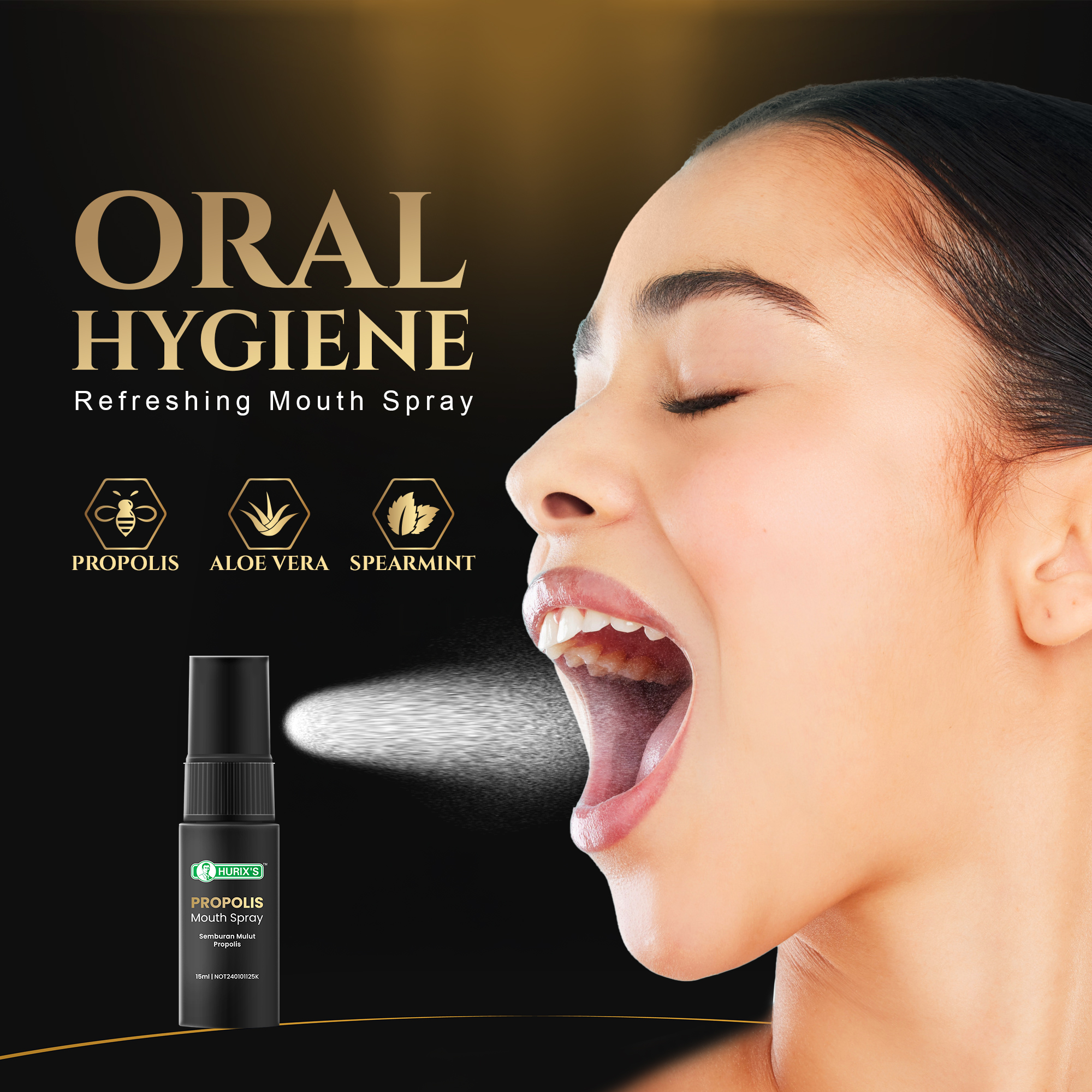HURIX'S Propolis Mouth Spray - Keep Gums Healthy - Anti-Plaque ...