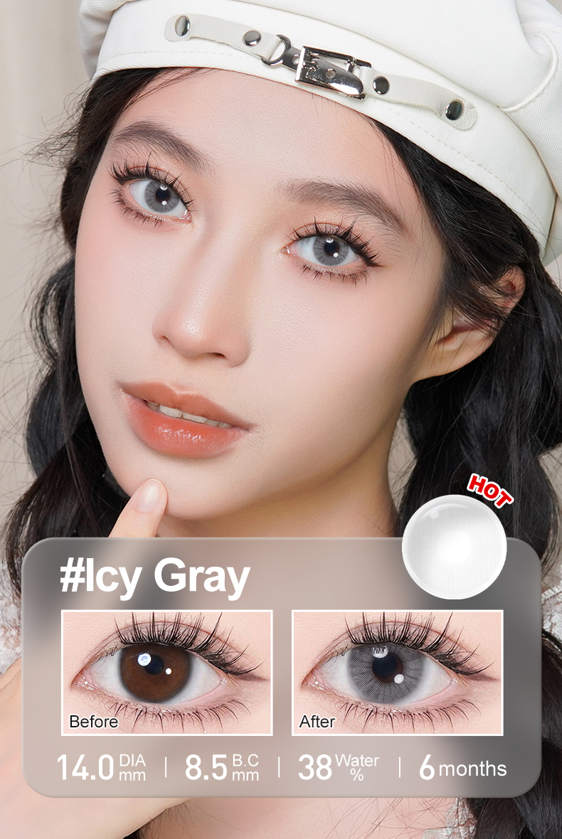 【0.00~-8.00】1Pair Magister Contact Lenses With Power 14 MM Queen Ochre ...