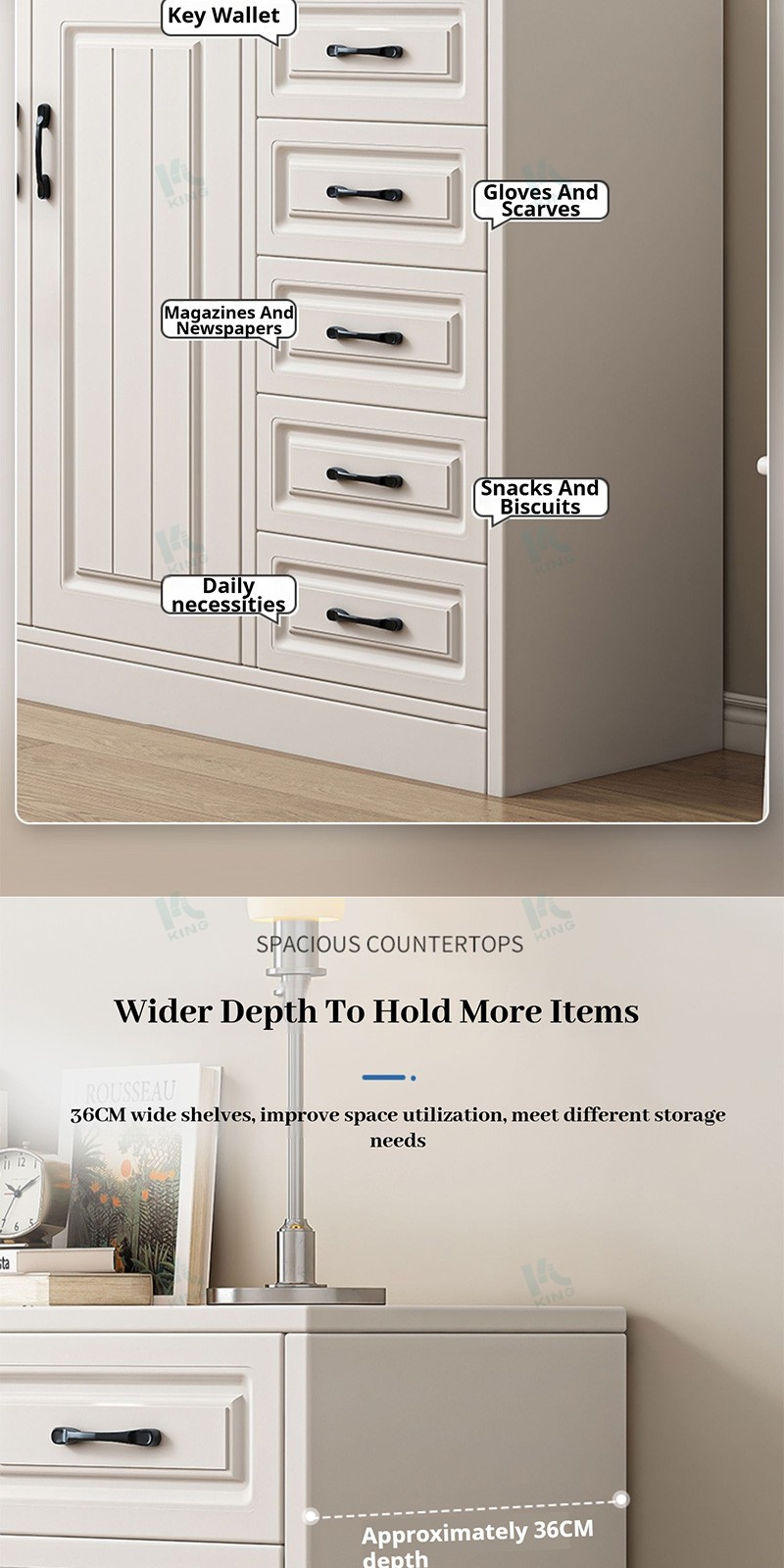Nordic Sideboard Cabinet 120Cm Modern Chest Drawer Kitchen Storage ...