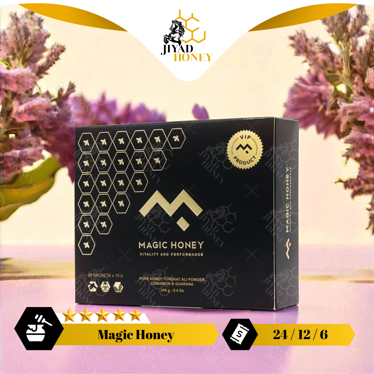 Magic Honey Vital Honey USA 24 Sachets x 10g– Natural Energy & Stamina ...